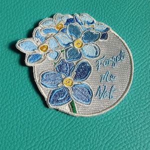 Forget Me Not Iron on Embroidered Patch, Leaving Gift, Teacher Gifts ...