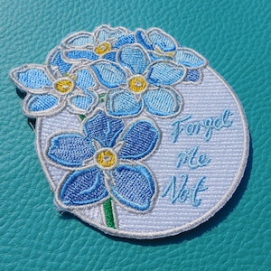 Forget Me Not Iron on Embroidered Patch, Leaving Gift, Teacher Gifts ...