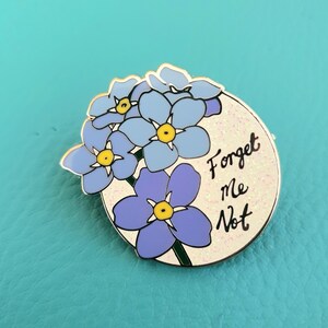 Forget Me Not Enamel Pin Badge, Blue Flower Brooch,leaving Gift ...