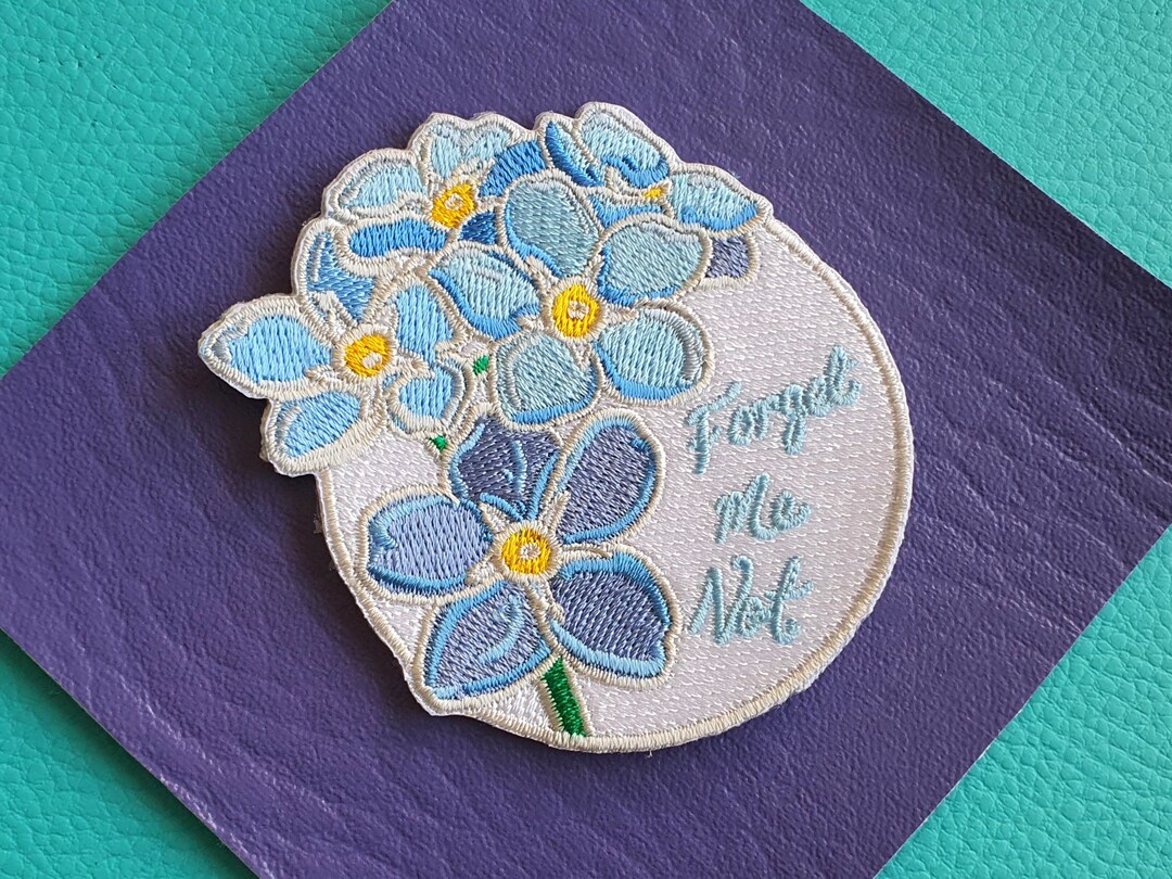 Forget Me Not Iron on Embroidered Patch, Leaving Gift, Teacher Gifts ...