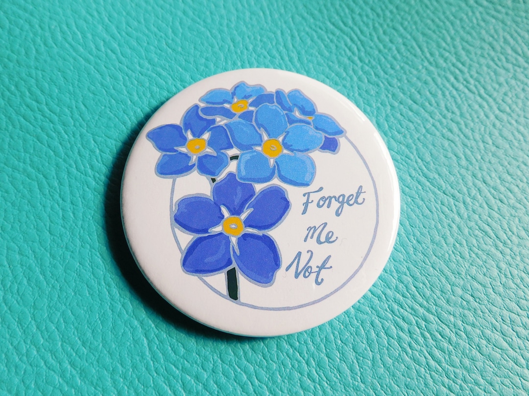 Forget Me Not Flower Button Badges, Leaving Gifts, Dementia Awareness ...