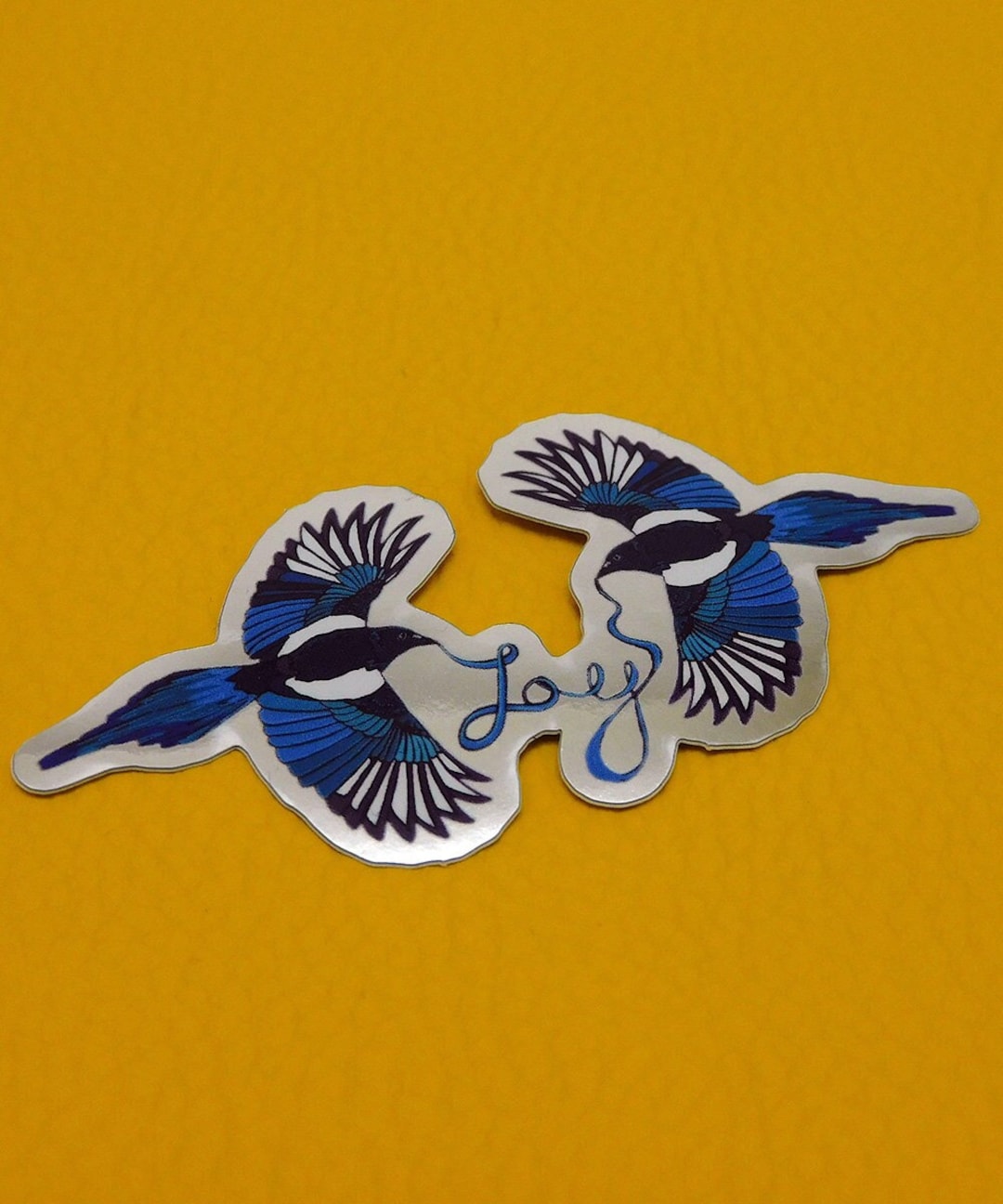Two for Joy Magpies Shiny Mirror Vinyl Stickers, Laptop Decals, Teacher ...