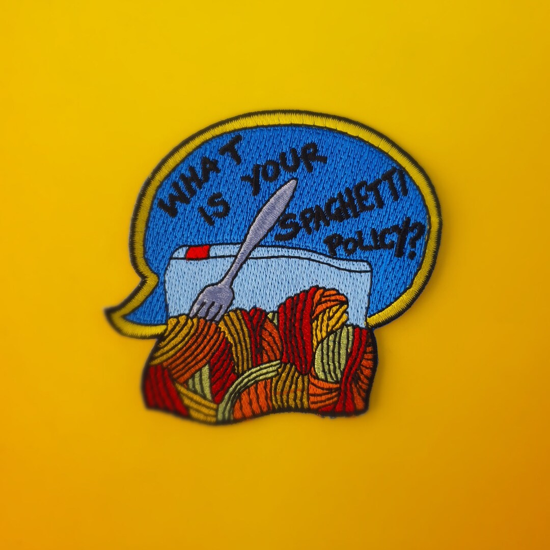 Spaghetti Policy Iron on Patch, Funny Embroidered Patches - Etsy