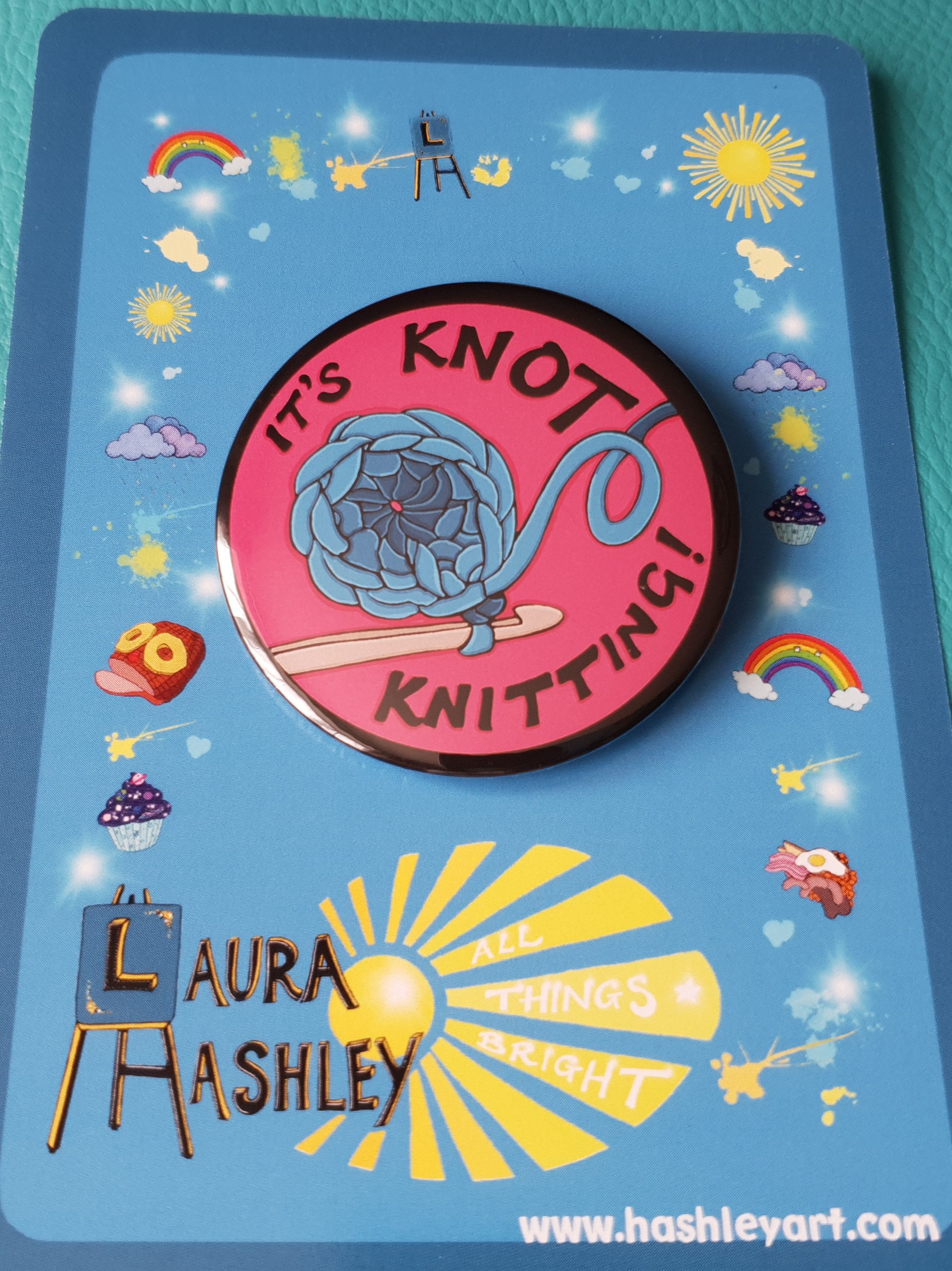 Crochet Button Badges Crocheter Knot Knitting Badge Pink - Etsy