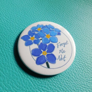Forget Me Not Flower Button Badges, Leaving Gifts, Dementia Awareness ...