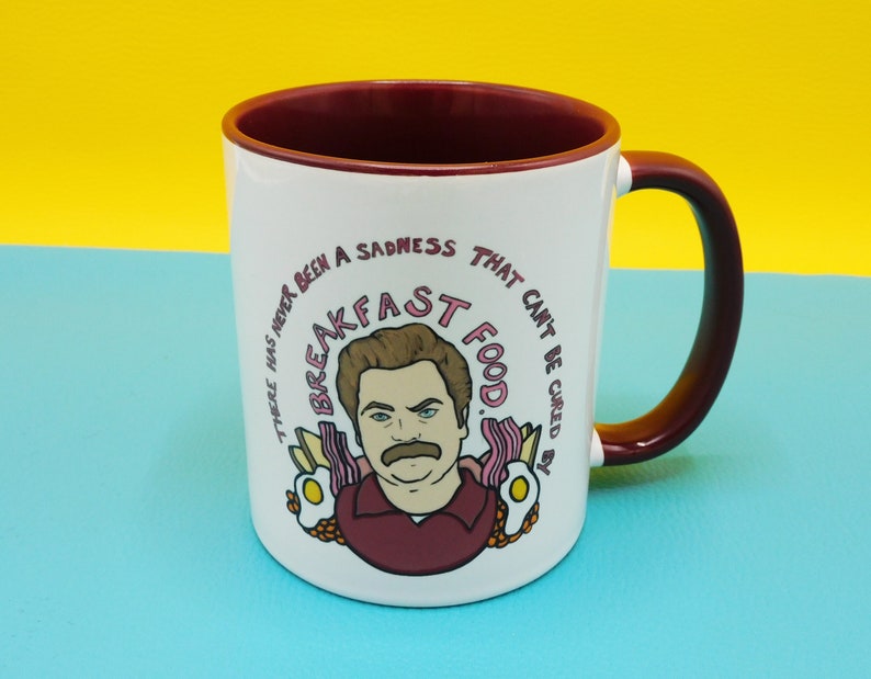 Ron Swanson Mug Parks & Recreation Breakfast Mug Fathers | Etsy