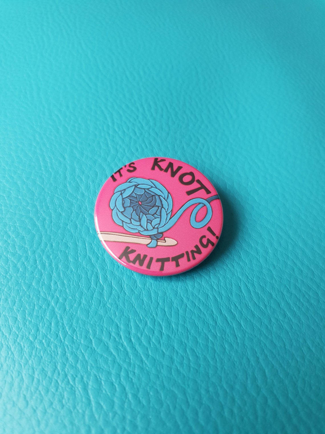 Crochet Button Badges Crocheter Knot Knitting Badge Pink | Etsy