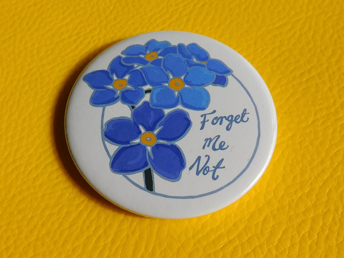 Forget Me Not Flower Button Badges, Leaving Gifts, Dementia Awareness ...