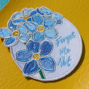 Forget Me Not Iron on Embroidered Patch, Leaving Gift, Teacher Gifts ...