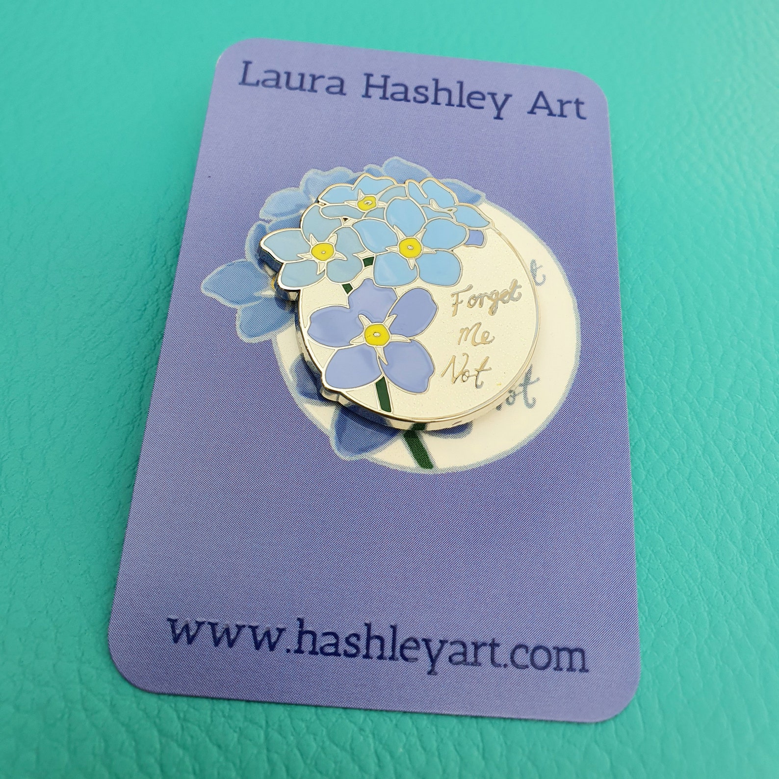 Forget Me Not Enamel Pin Badge Blue Flowers Brooch Leaving - Etsy