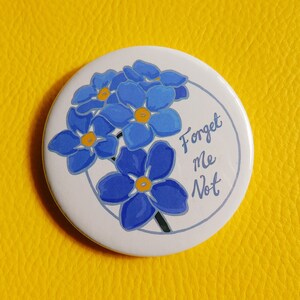 Forget Me Not Flower Button Badges, Leaving Gifts, Dementia Awareness ...