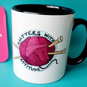 Knitting Mug, Knitters With Attitude Mugs, Gifts for Crafter, Cute Gift ...