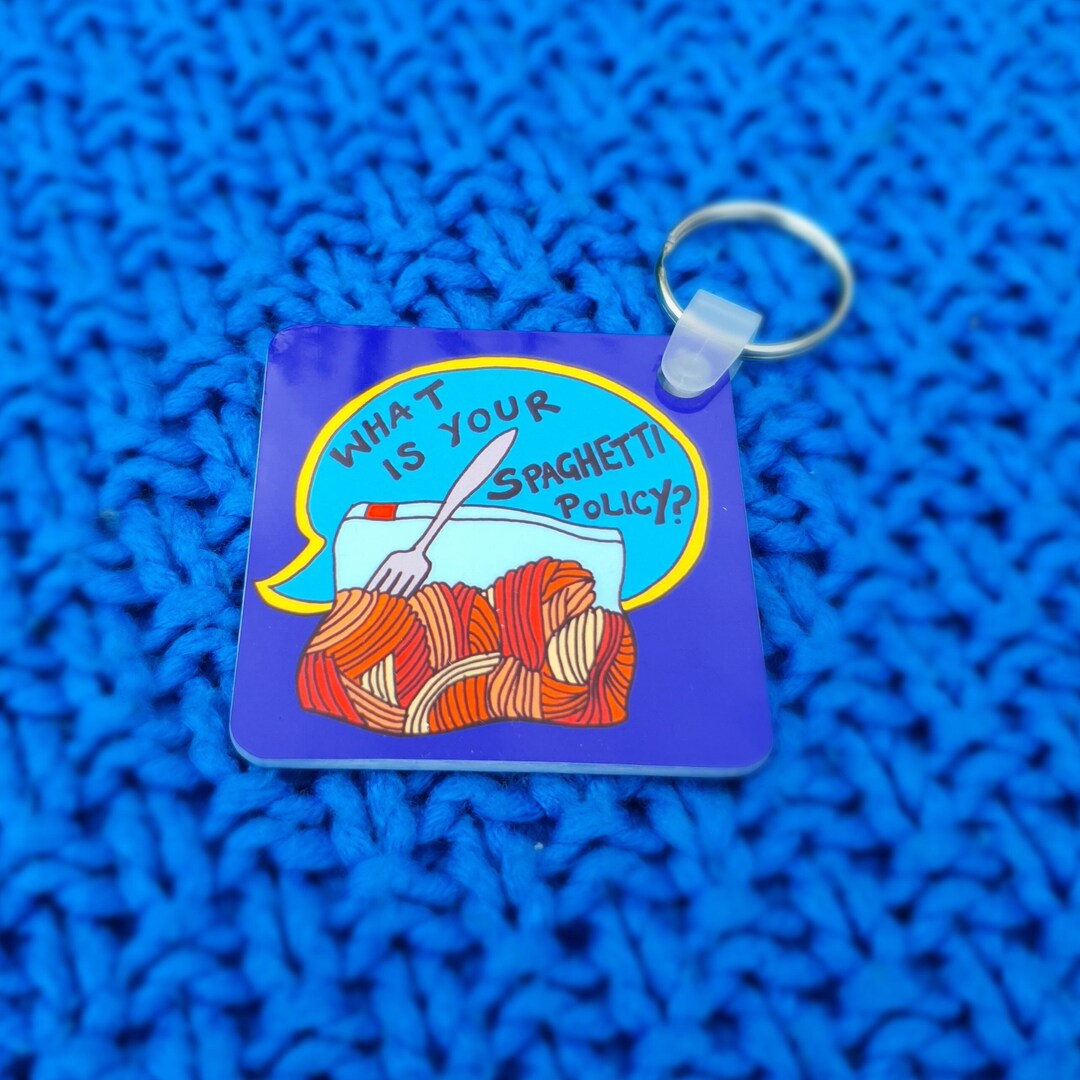 Always Sunny Charlie, Spaghetti Policy Keyring, Keychain Double Sided ...