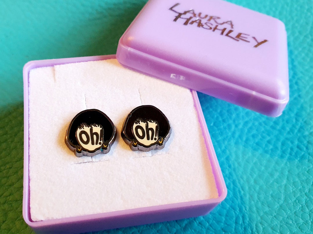 Nessa Oh! Earrings, Gavin and Stacey Stud Earrings, Enamel Earrings - Etsy