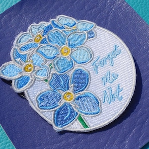 Forget Me Not Iron on Embroidered Patch, Leaving Gift, Teacher Gifts ...