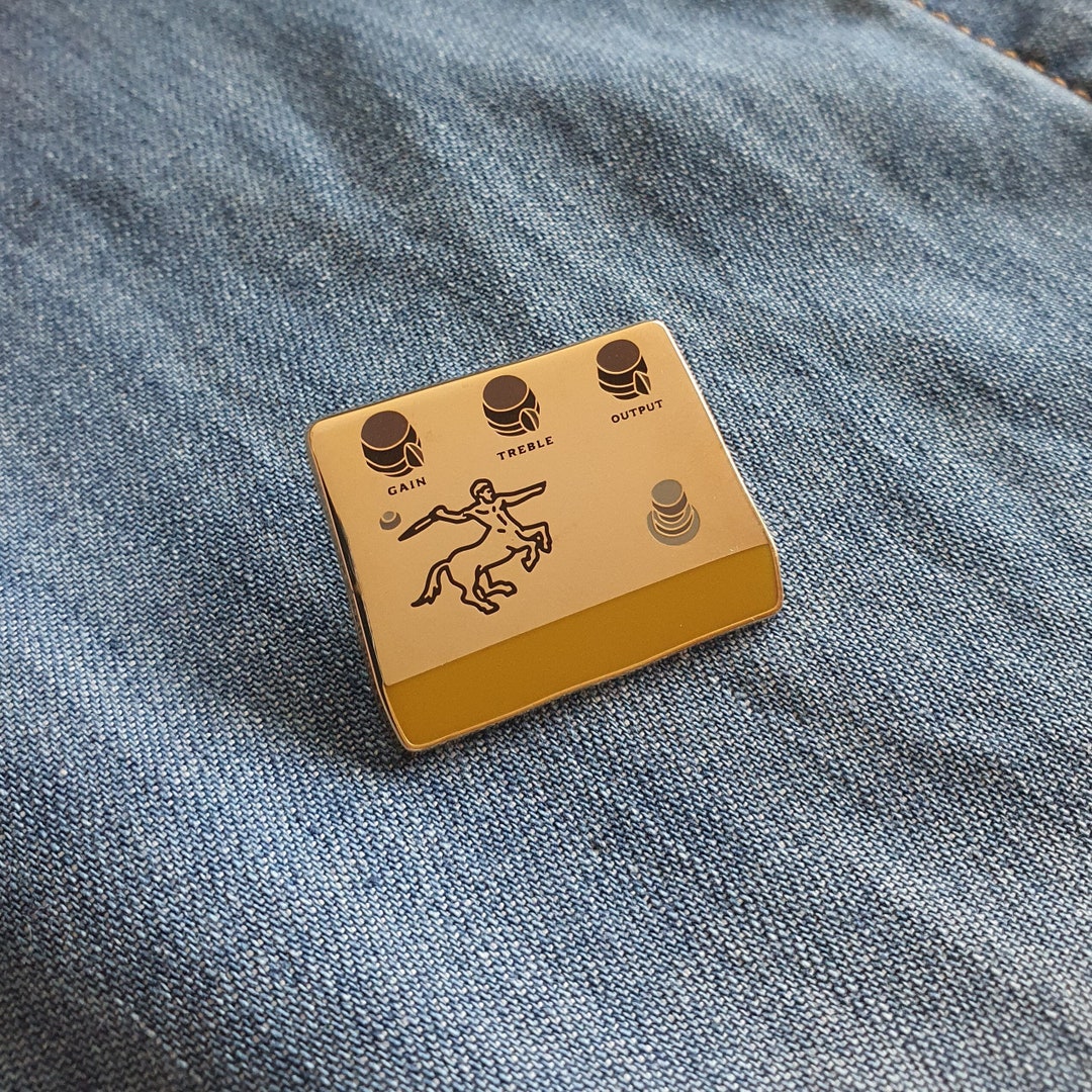 Klon Centaur Gold Guitar Pedal Pin Badge, Gold Metal Colour, Hard ...