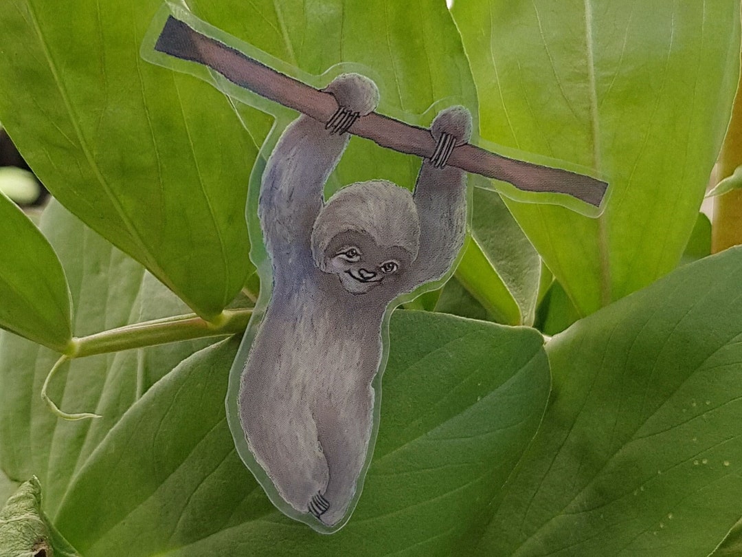 Sloth Hanging Out Vinyl Stickers, Laptop Decals, Waterproof Vinyl ...