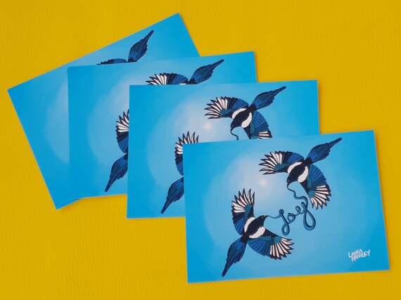 Two for Joy Magpies Postcards Friendship Cards Sold as - Etsy UK