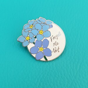 Forget Me Not Enamel Pin Badge, Blue Flower Brooch,leaving Gift ...