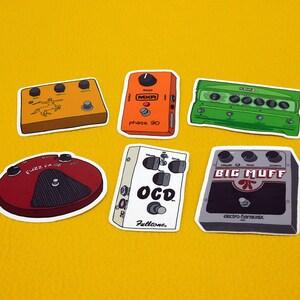 Guitar Effects Pedals Vinyl Sticker Set, Laptop Decals, Guitar Case ...