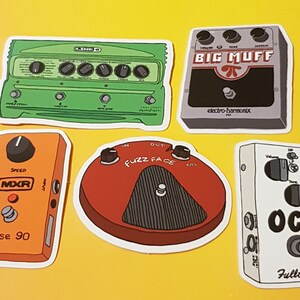Guitar Effects Pedals Vinyl Sticker Set, Laptop Decals, Guitar Case ...