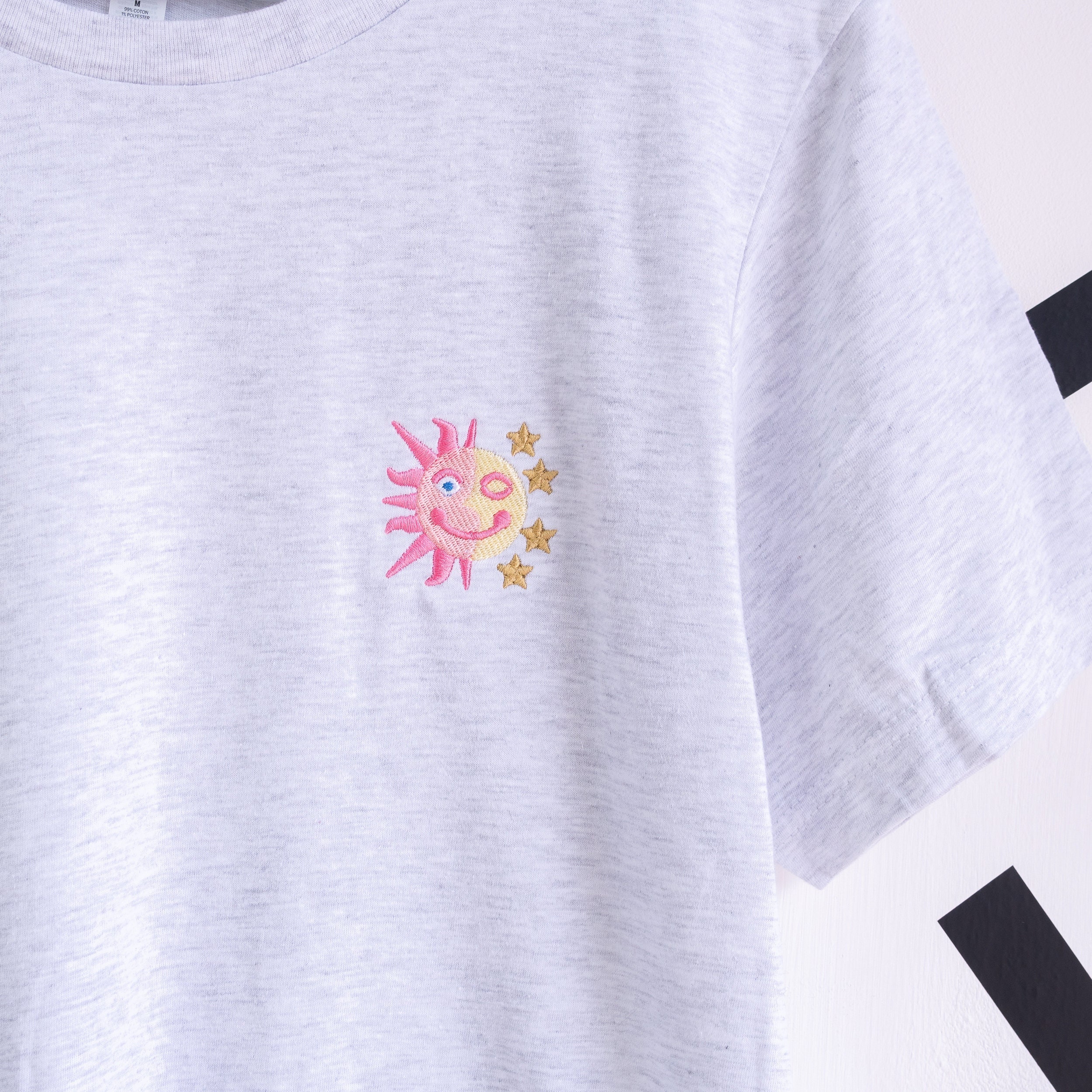 It's A Small World Sun & Moon Embroidered T-shirt - Etsy UK