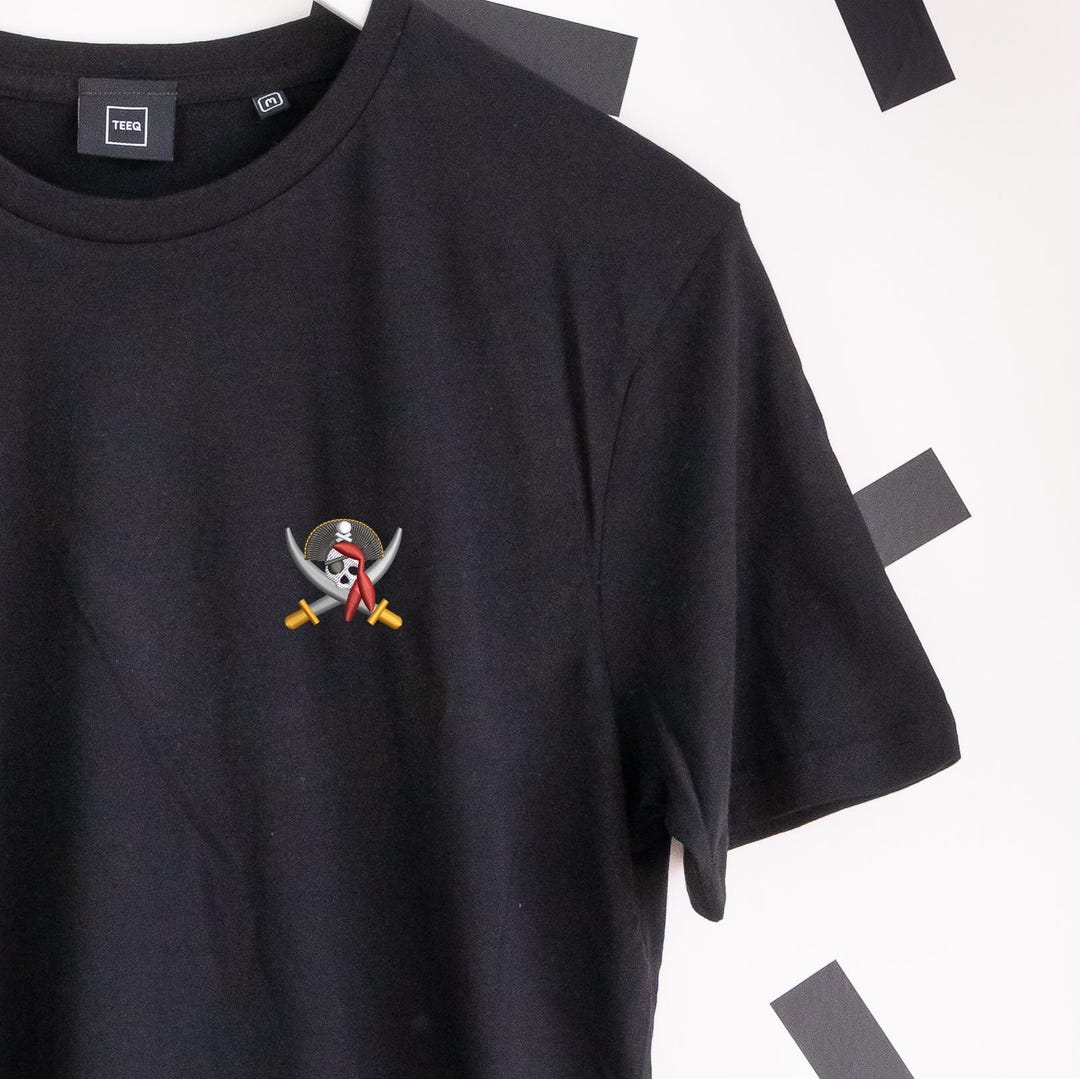 Pirates Embroidered Black T-shirt - Etsy