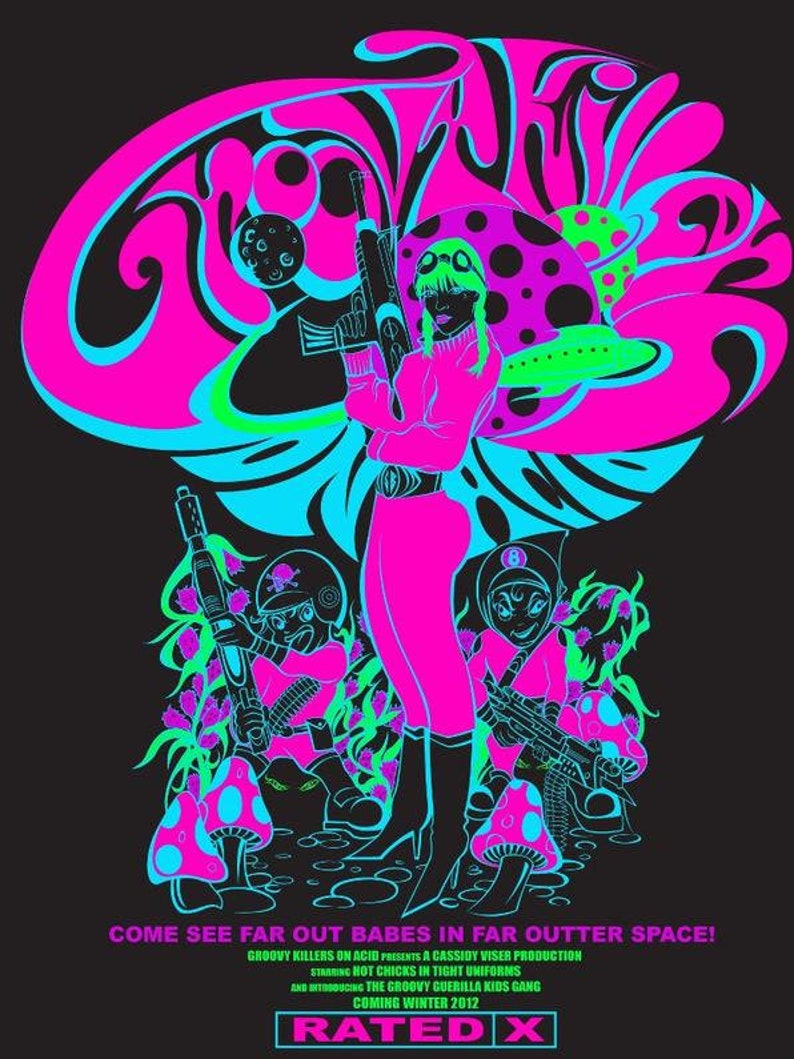 Groovy Killers on Acid, Blacklight Poster Screenprint Rare - Etsy