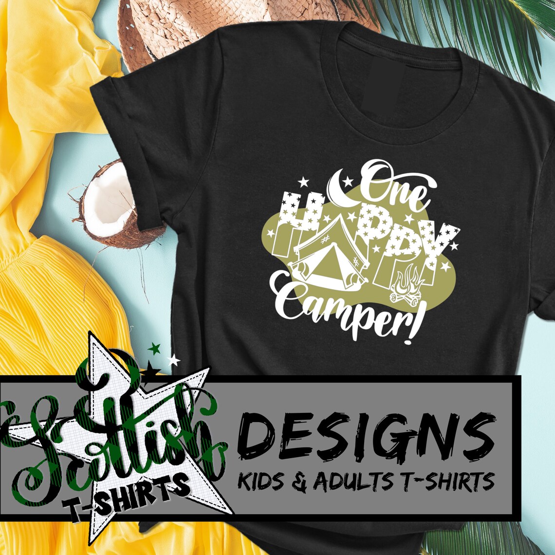 Happy Campercolored Backgroundglampingtent | Etsy