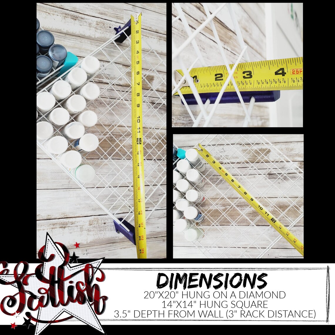 Paint Organizer craft Paint 2oz. Bottles inks wire Grid Art - Etsy