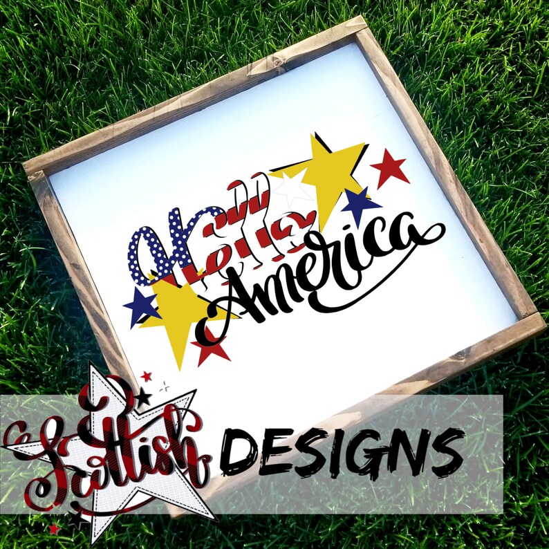 Hello America Svghello Usaamerican Flagsummerredwhite and - Etsy