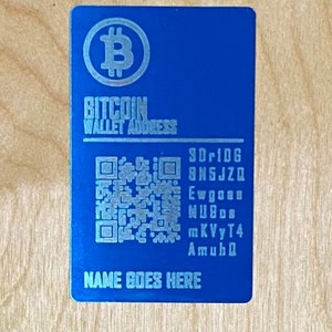 Bitcoin BTC Wallet Card Aluminum Custom Laser Engraved - Etsy