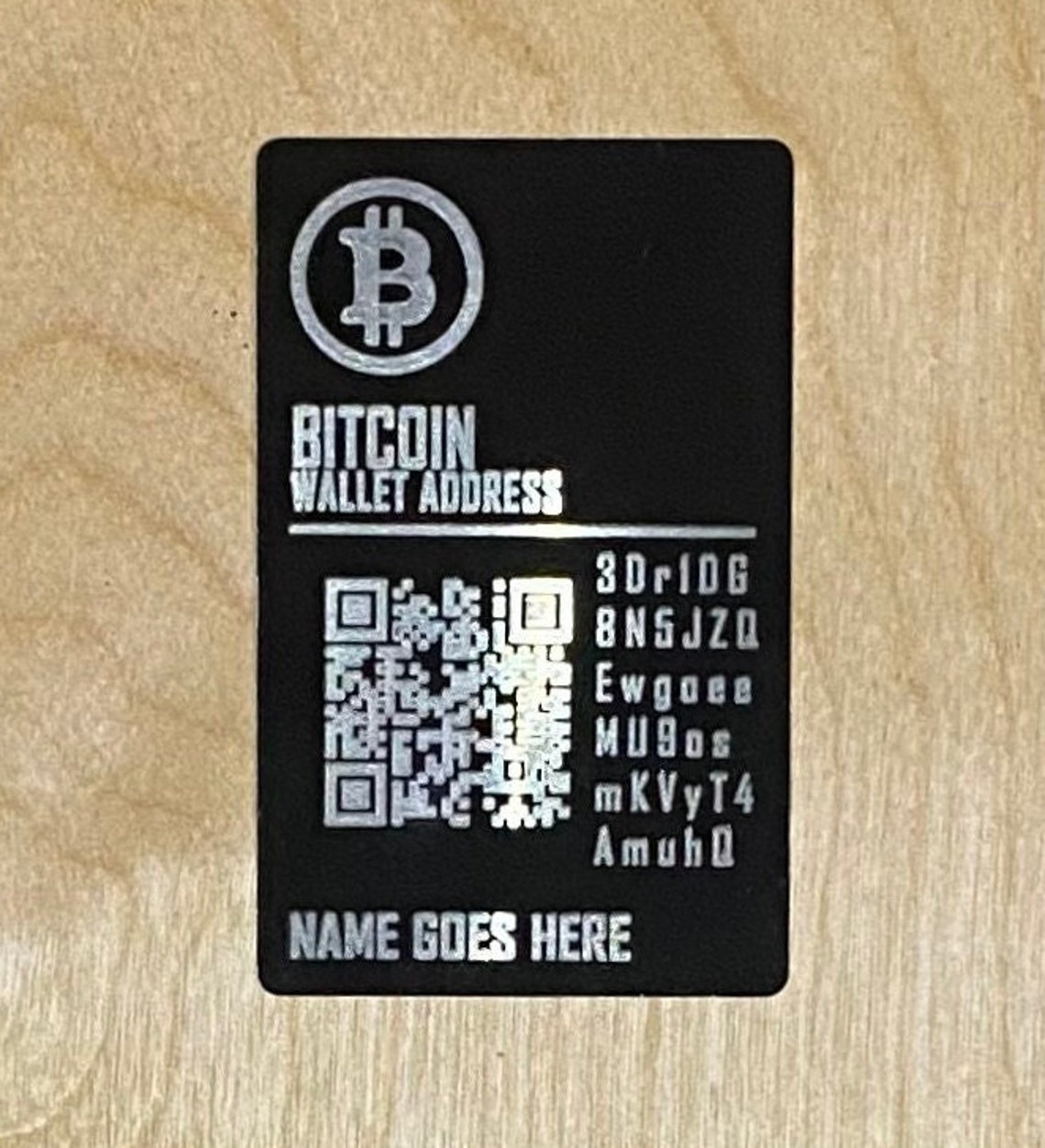 Bitcoin BTC Wallet Card Aluminum Custom Laser Engraved - Etsy