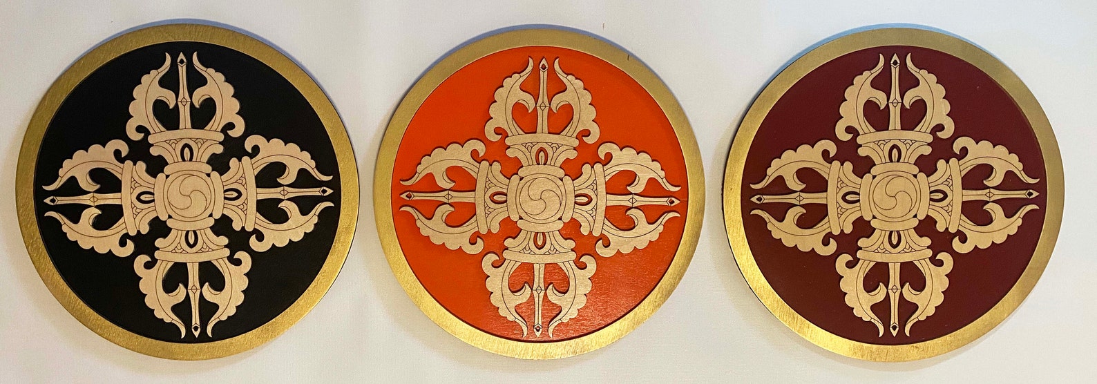 Buddhist Religious Symbol Double Vajra Dorje Vajra Four-sided Vajra ...