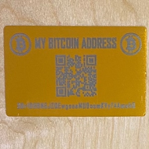 Bitcoin BTC Wallet Card Aluminum Custom Laser Engraved - Etsy