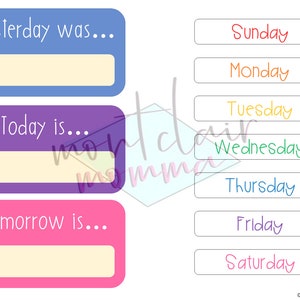 Rainbow Morning Routine Daily Calendar instant Download - Etsy