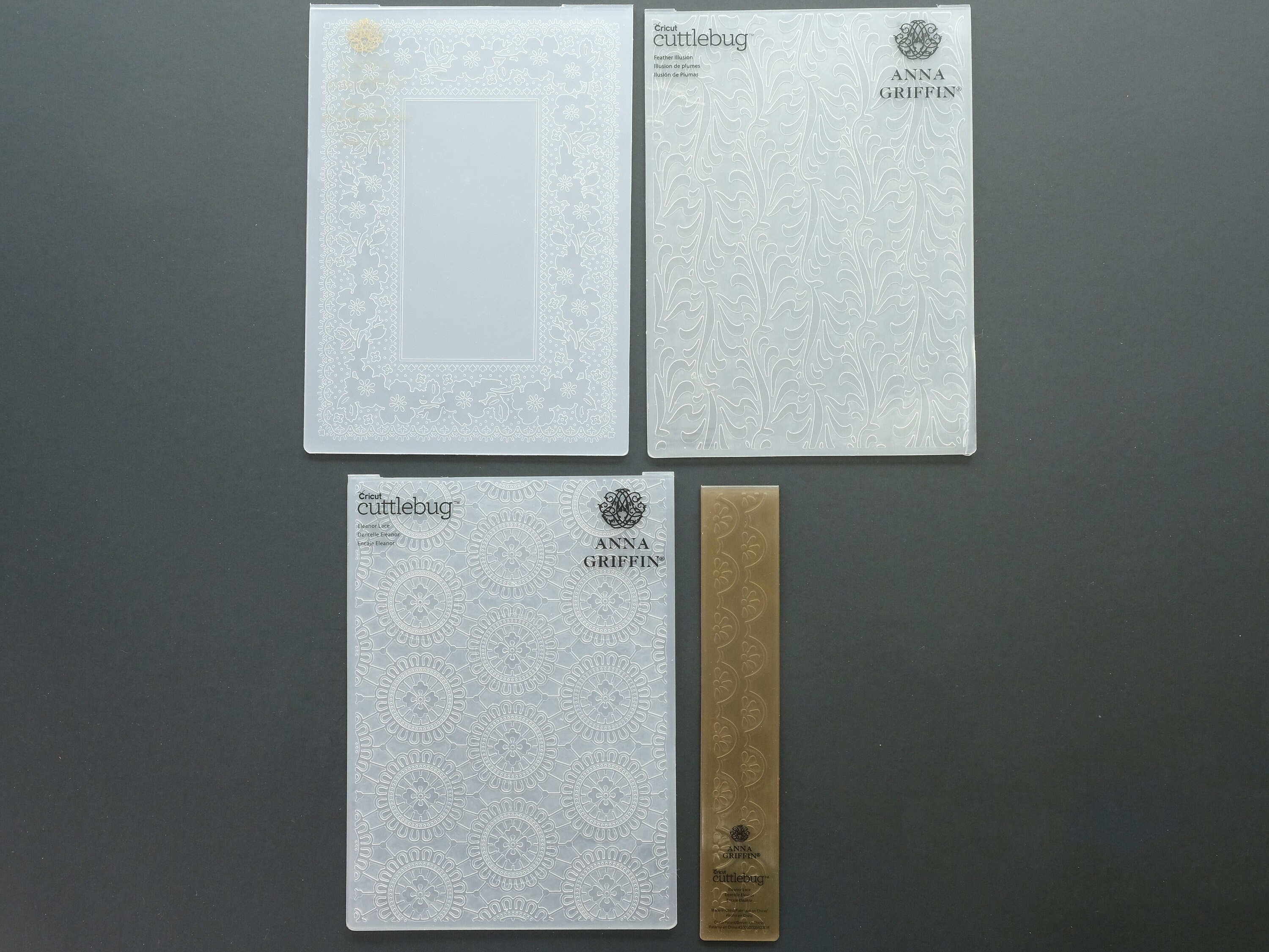 Lot of 3 Anna Griffin 5x7 Inch and 1 Border 1x7 Inch Embossing Folders ...