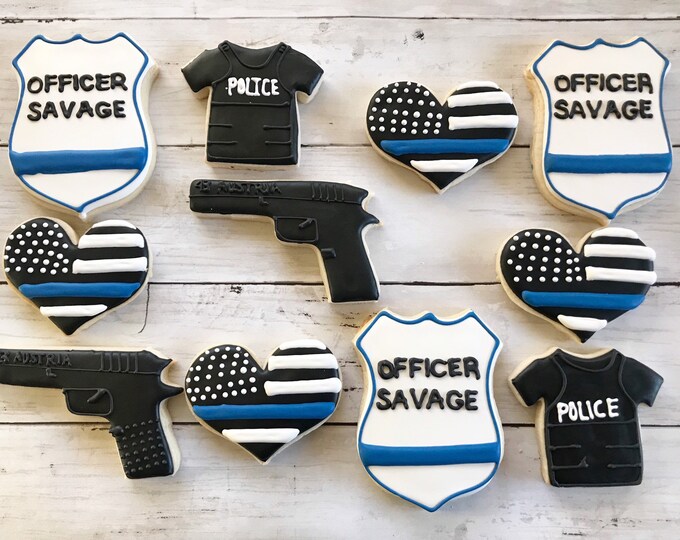 Police Theme Sugar Cookies - Etsy
