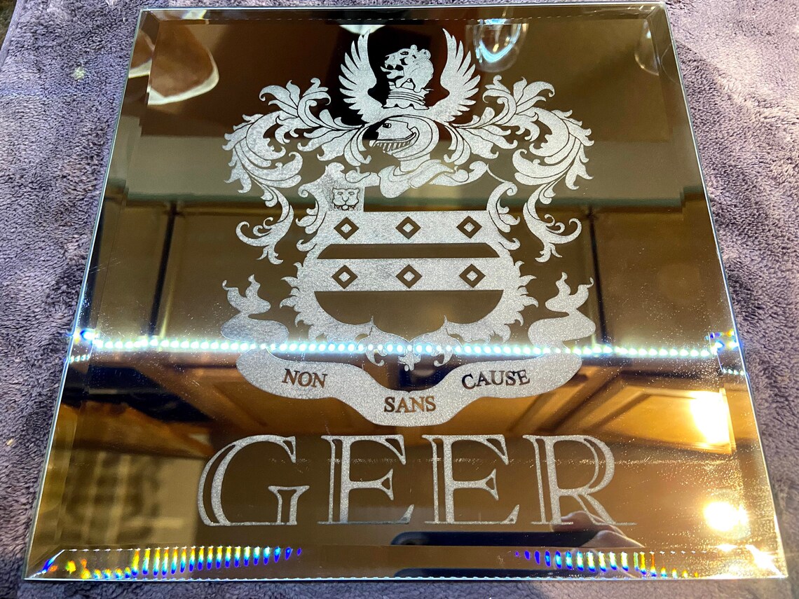 Custom Etched 10x10 Beveled Edge Mirror - Etsy