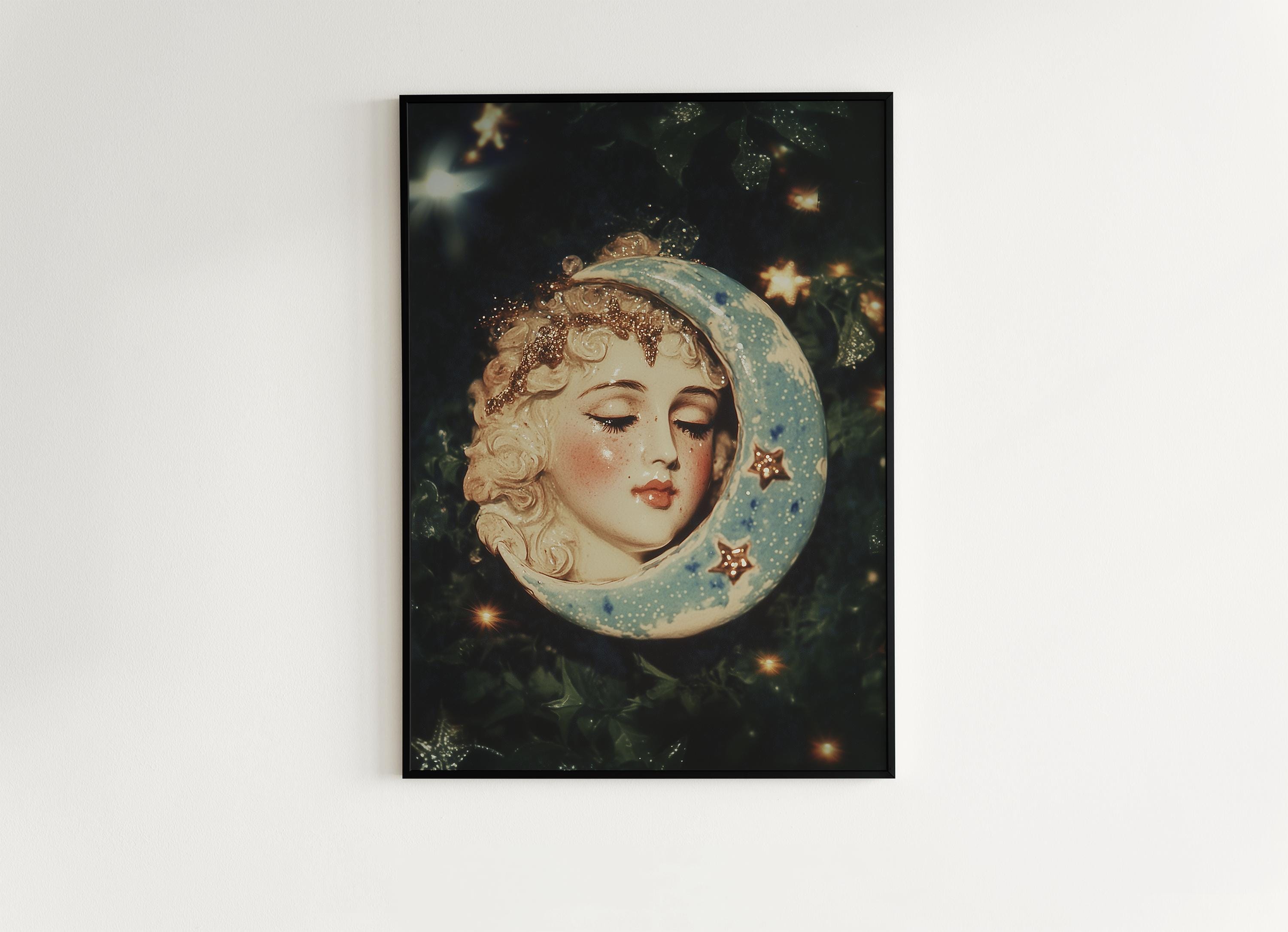 Celestial Moon Print, 90s Whimsigoth Decor, Whimsical Celestial Magical ...