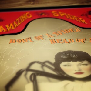 The Amazing Spidora, Spider Girl, Vintage Circus Wall Art, Retro ...