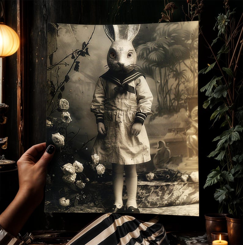 Victorian Easter Bunnie Rabbit, Victorian Gothic Vintage Inspired ...