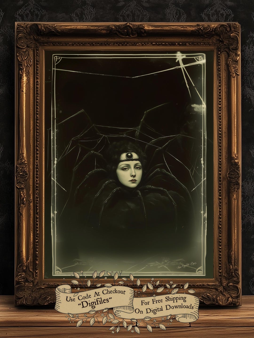Spider Girl, Vintage Spidora Circus Wall Art, Retro Cabinet Card ...