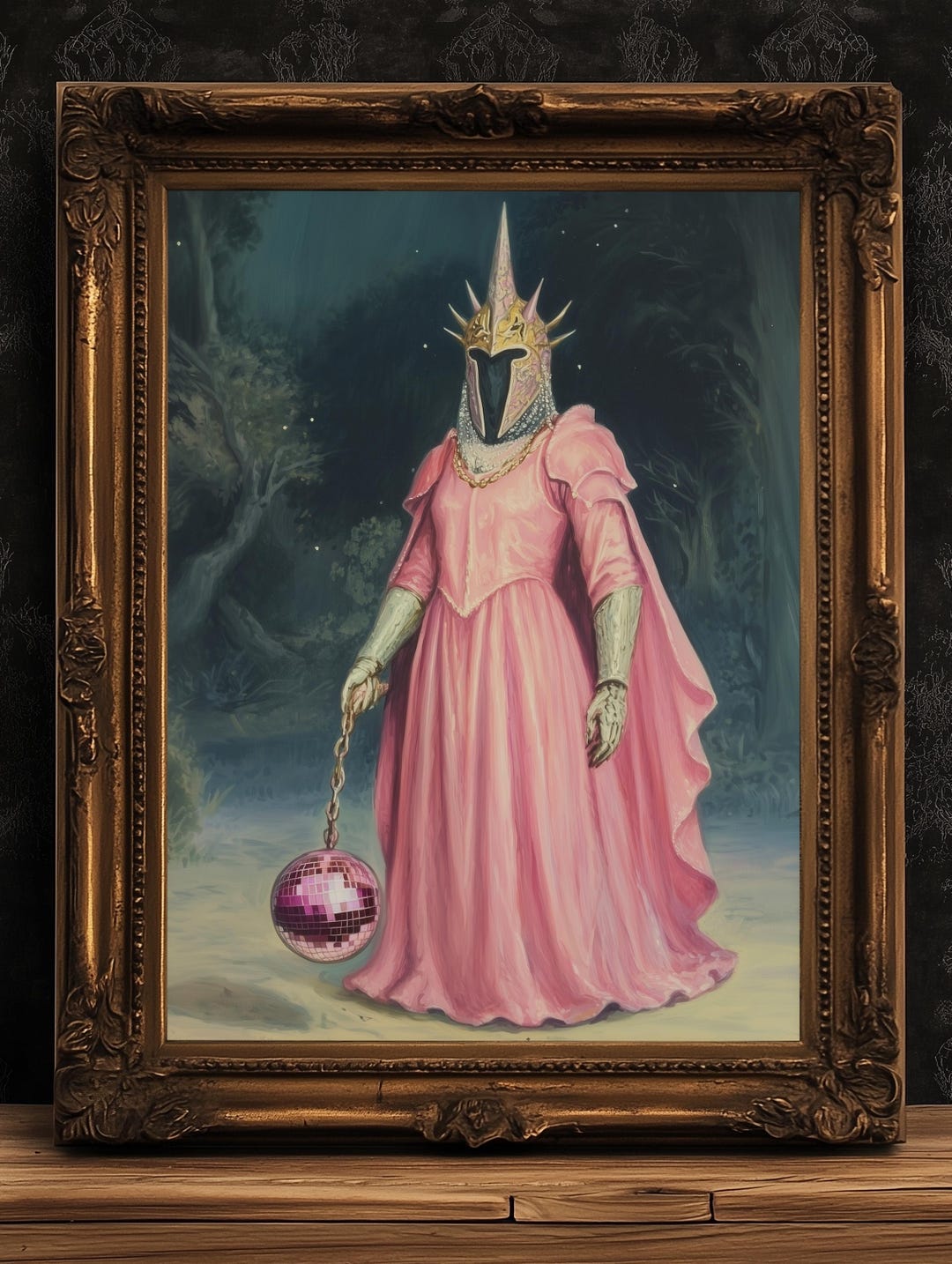Whimsigoth Pink Witch King Wall Art Print, Gothic Fantasy Renfaire ...