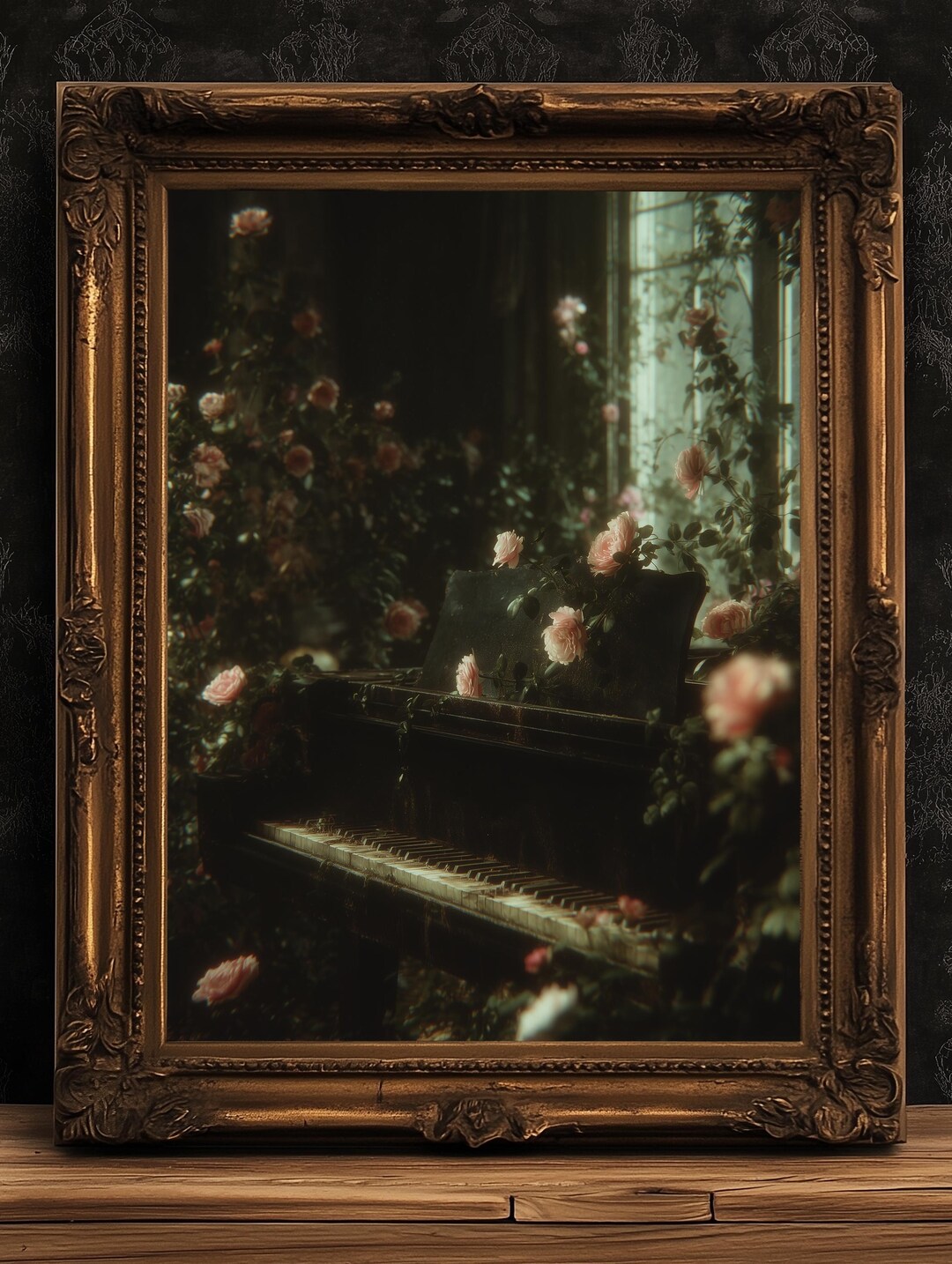 Abandoned Castle Piano Wall Art Poster, Dark Academia Cottagecore ...
