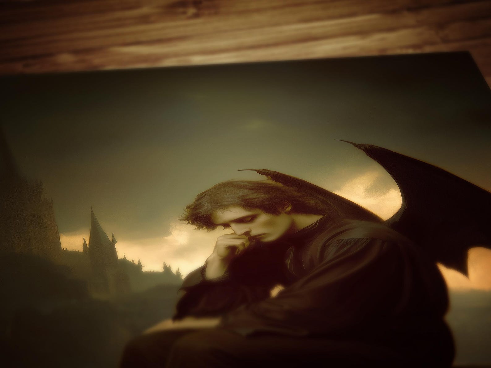 The Fallen Angel, Gothic Moody Vintage Poster, Art Poster Print, Dark ...