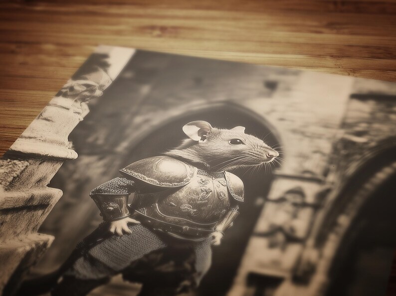 D'artagnan, Vintage Rat Knight Wall Art Hanging, Medieval Mouse Warrior ...