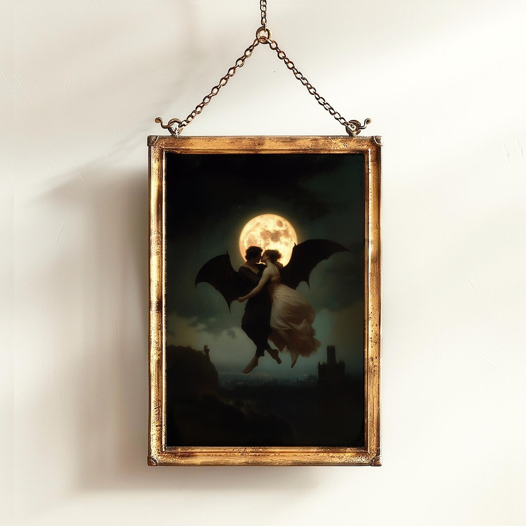 Demonic Love Painting, Digital Download Print, Demon and Woman Dancing ...