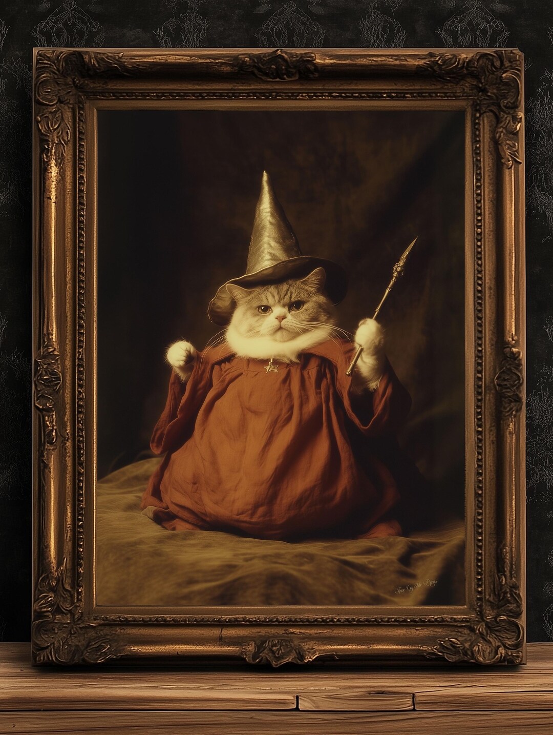 It's Leviosa! Funny Wizard Fat Cat Wall Art Print With Robes and Wand ...