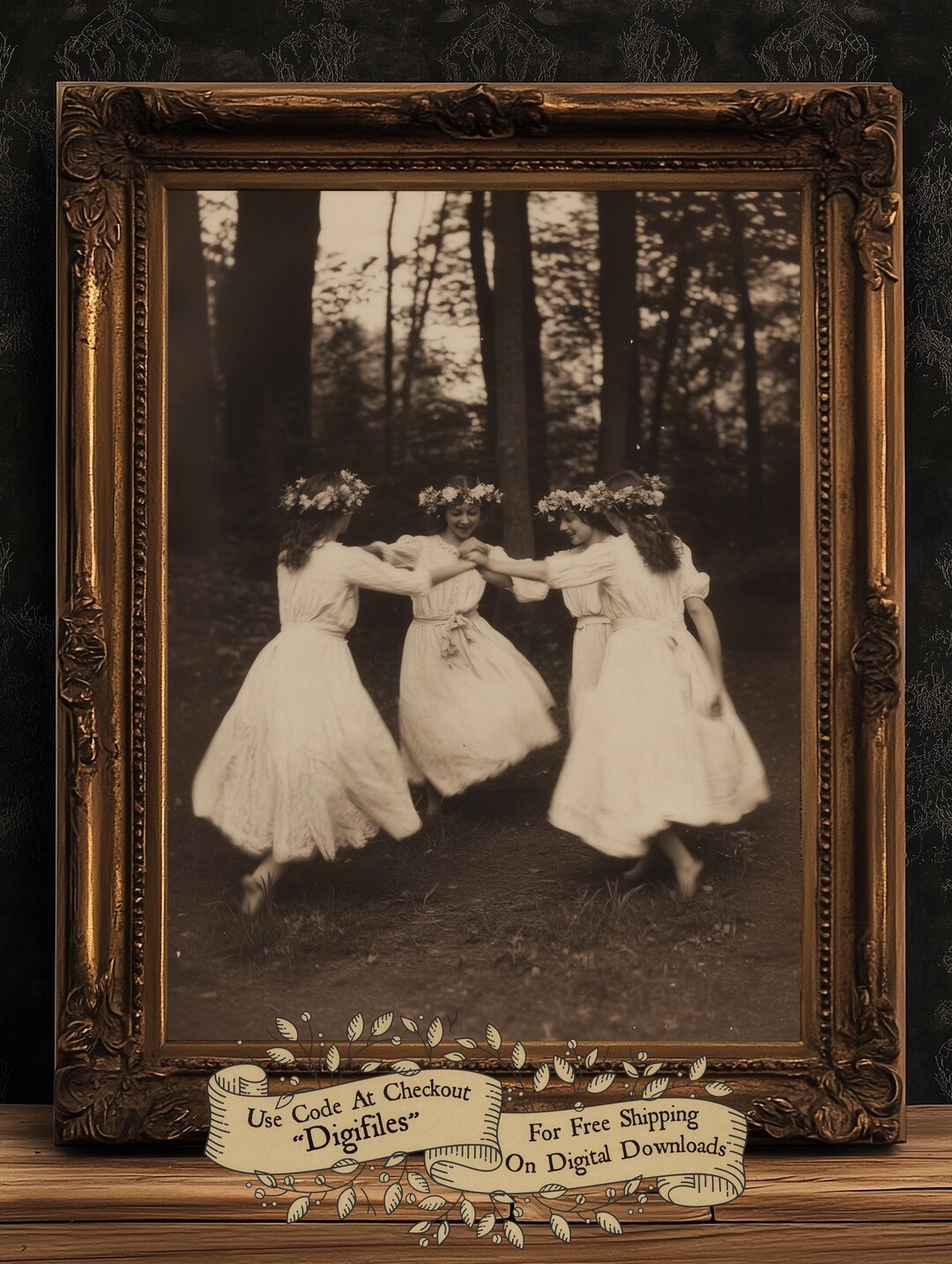 Circle of Dancing Witches Art Print, Spring Celebration Poster, Beltane ...